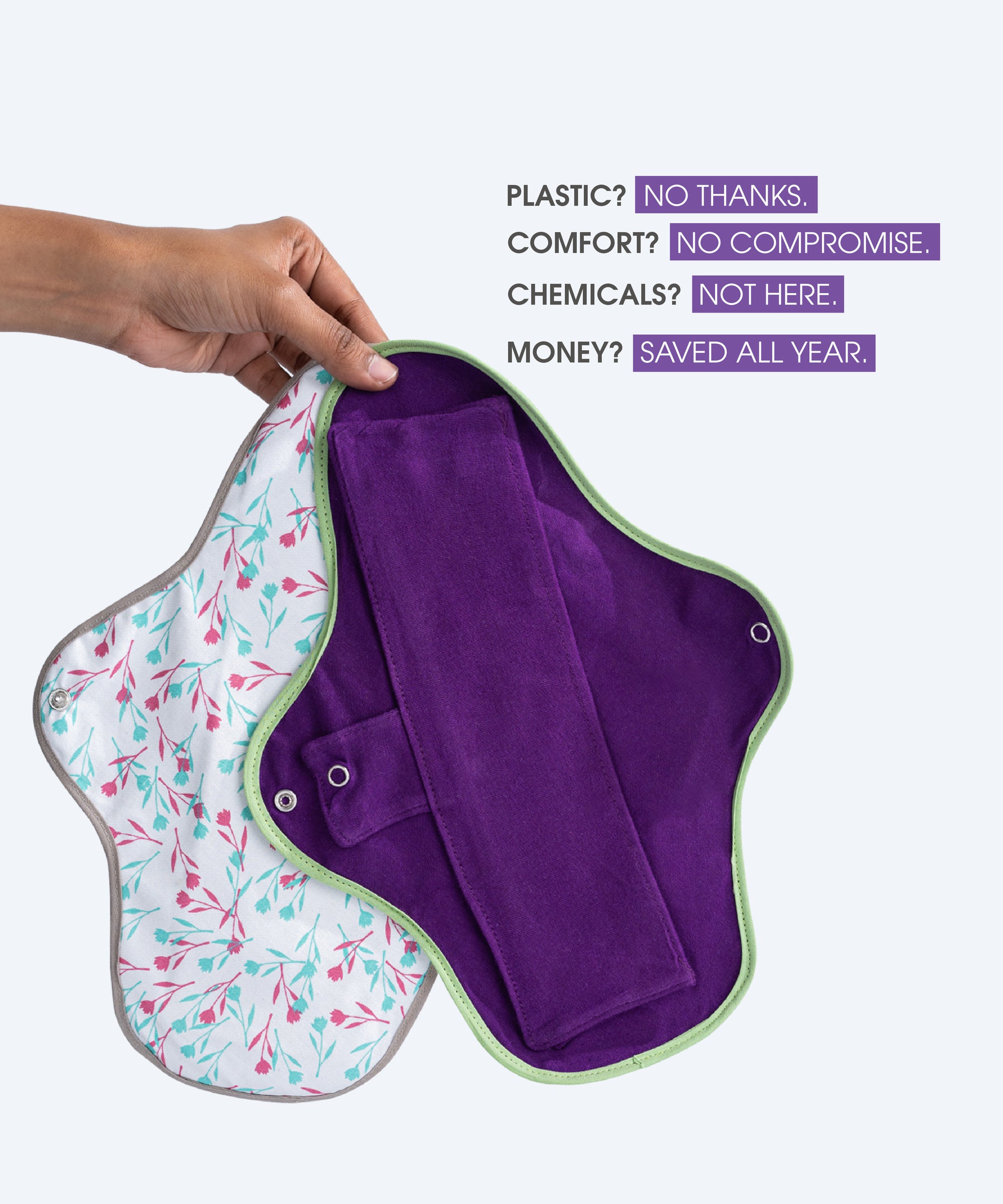 Reusable Foldable Cloth Pads | Eco-Friendly & Washable
